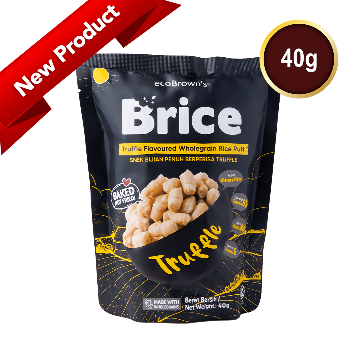ecoBrown’s Brice Truffle Flavoured Wholegrain Rice Puff [40g] – ecoBrown's